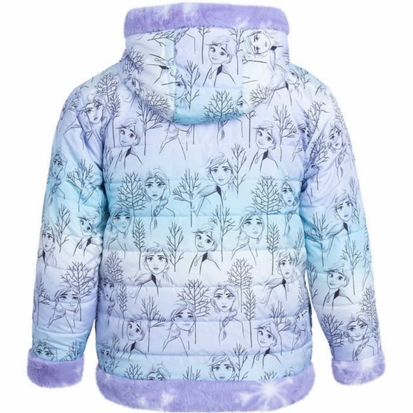 Disney | Jackets & Coats | Disney Frozen Girls Reversible Puffer Jacket ...